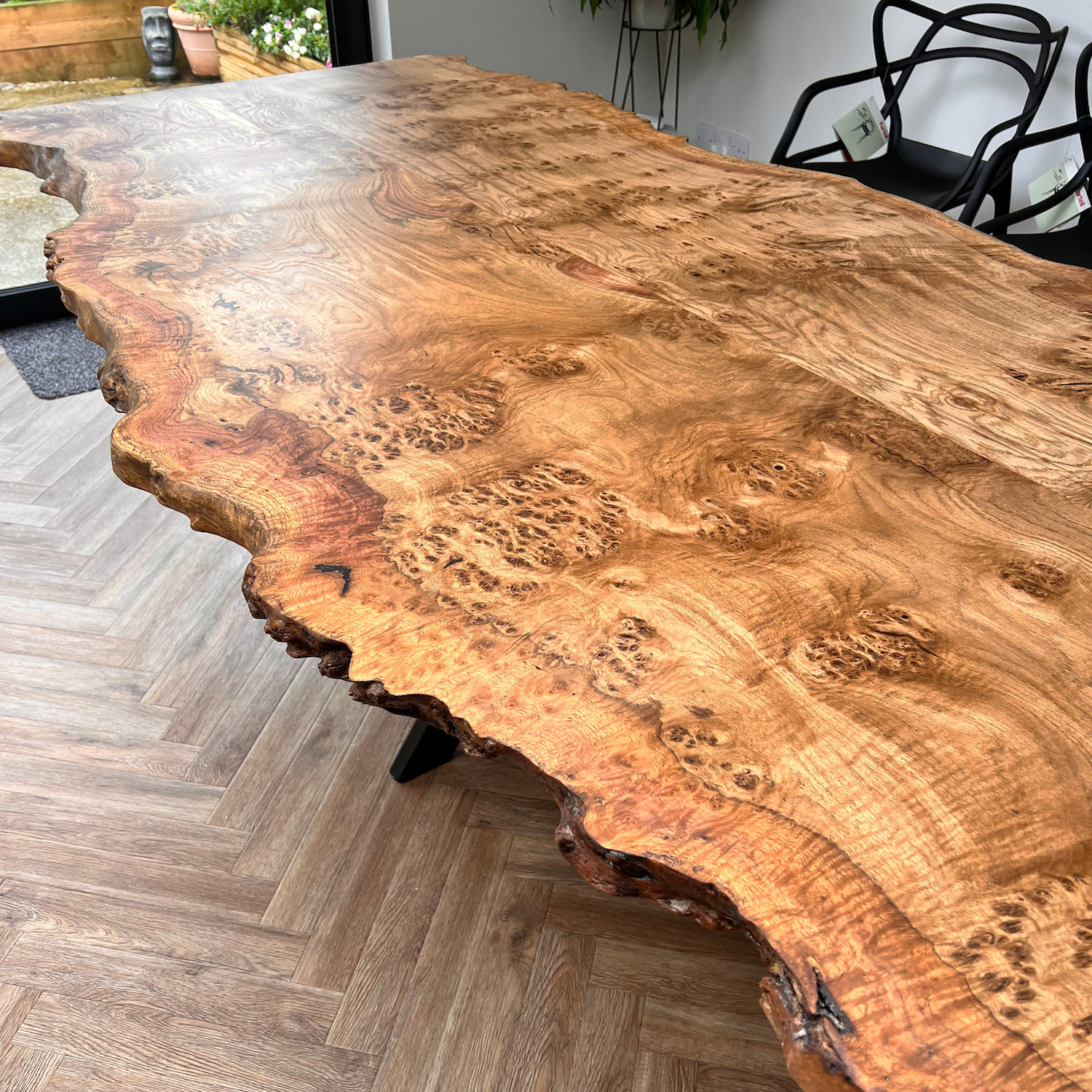 Waney edge oak dining table store